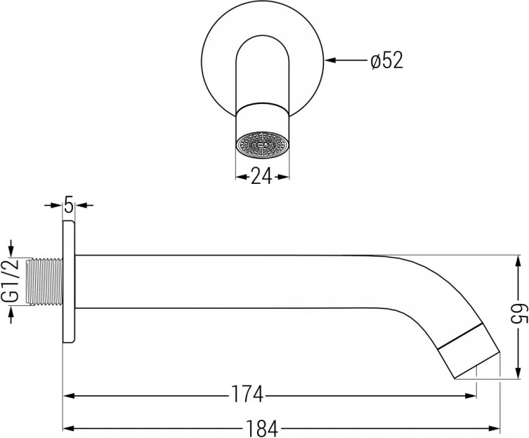 Mexen Kai, podomítková sprchová/vanová sada DR70 s dešťovou sprchou 30 cm, bílá, 77602DR70301-20