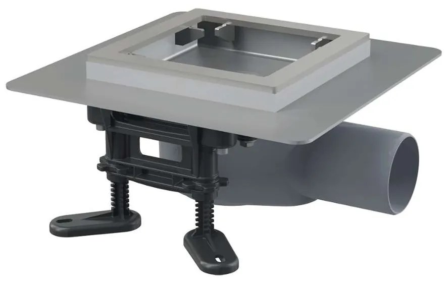Alca - Podlahová vpust boční 13x13 cm, nízká, kombinovaná SMART zápachová uzávěra, bez roštu APV120