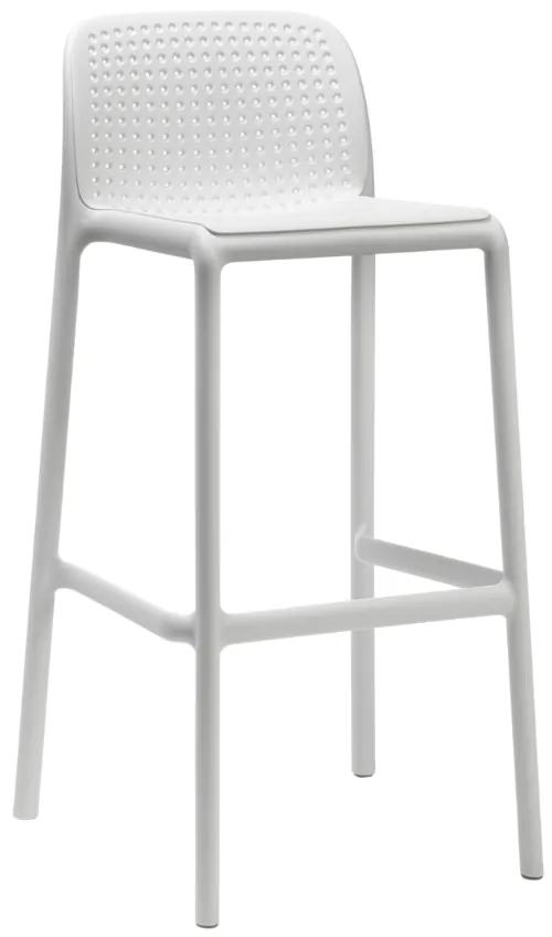 Nardi Bílá plastová barová židle Lido 76 cm