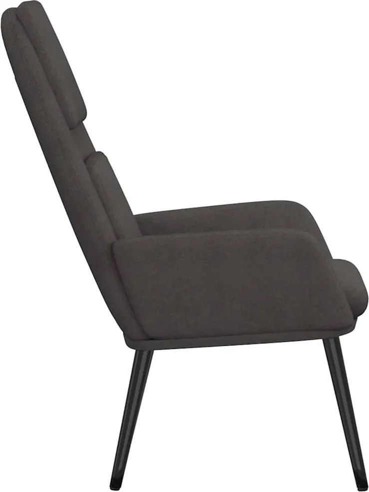 Relaxační židle tmavě šedá textil 341313
