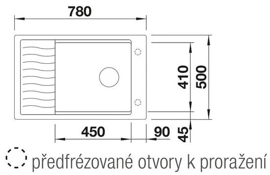 Blanco Elon XL 6 S Granitový dřez s odkapem oboustranné provedení, odkapávací mřížka, 78x50cm, černá 525883