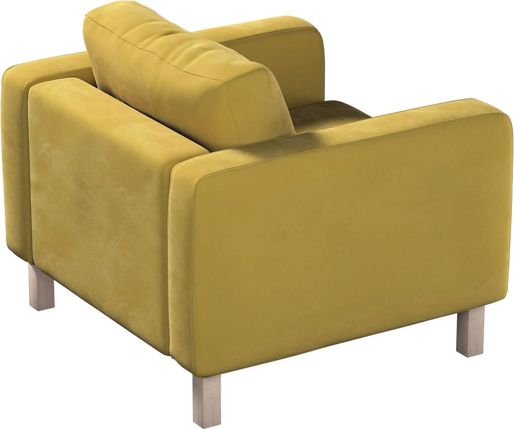 Potah na křeslo IKEA Karlstad, krátký barva zelená látka lesklé, sametová