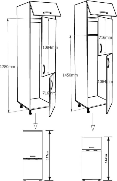 Spodní skříňka Rustic FRIZ 60 2V B - bílá