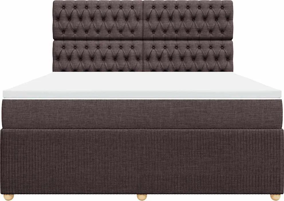 Box spring postel s matrací tmavě hnědá 180x200 cm textil 3294445