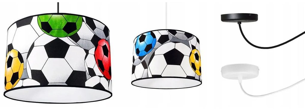 Dětské závěsné svítidlo Soccer Spider, 1x textilní stínítko se vzorem, (výběr ze 2 barev konstrukce)