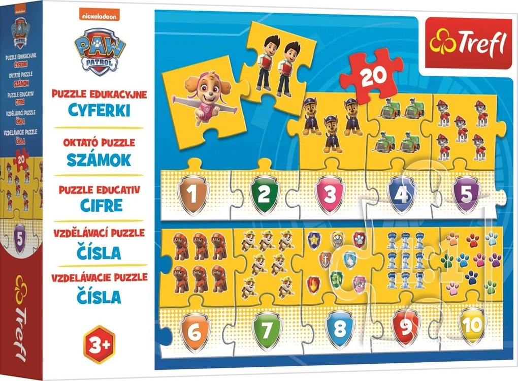 Trefl puzzle vzdělávací - čísla tlapková patrola