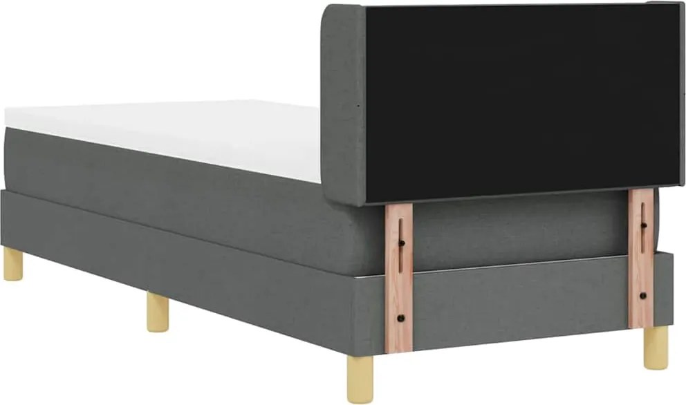 Postel s boxspringem s polštářem Tmavě šedá 200 x 80 cm textil 3341322