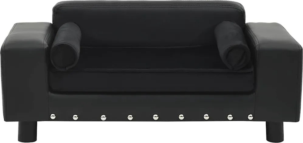Pohovka pro psy černá 81 x 43 x 31 cm plyš a umělá kůže 170954