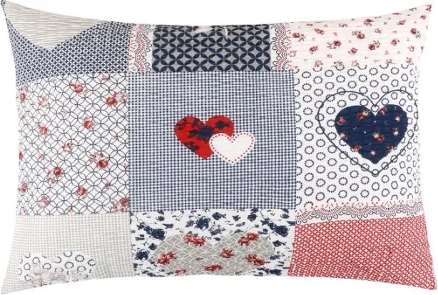 Bellatex Povláček krep 40x60cm na zip Srdce modrá