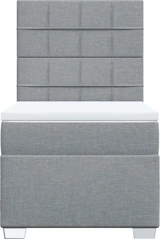 Box spring postel s matrací světle šedá 80 x 200 cm textil 3290315