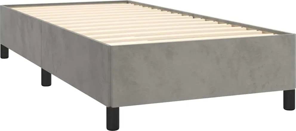 Box spring postel s matrací světle šedá 80 x 200 cm samet 3132765