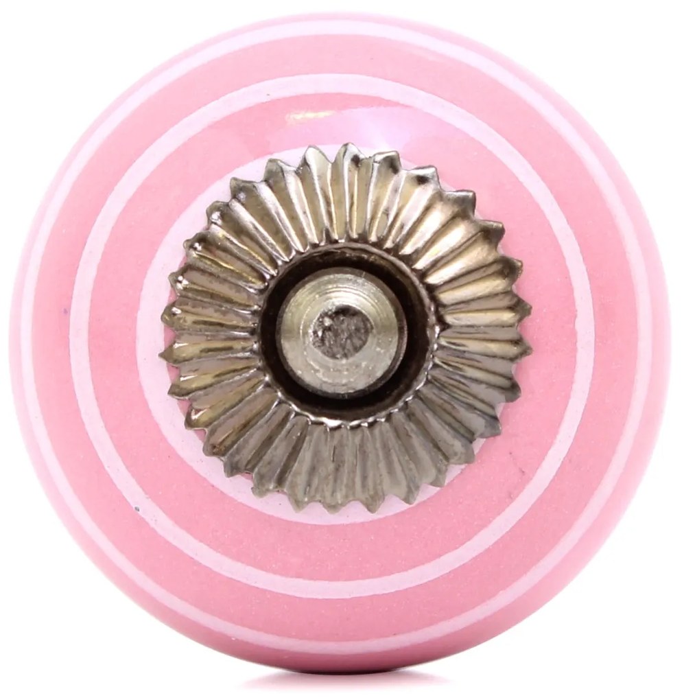 La finesse Porcelánová úchytka Pink/white, růžová barva, porcelán 40 mm