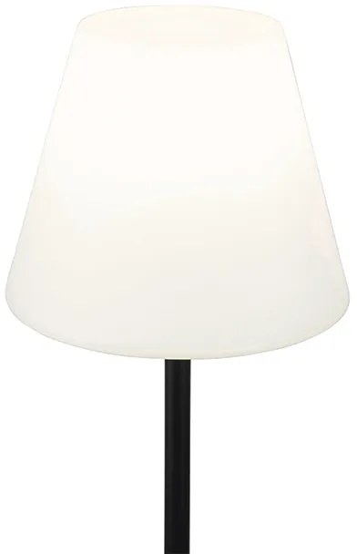 Venkovní stojací lampa černá s bílým stínítkem 35 cm IP65 - Virginia
