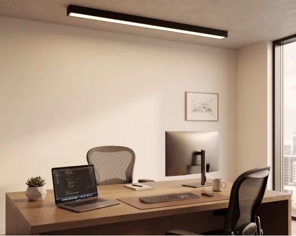 LED Přisazený/lustr na lanku LED/44W/230V 3000K 120 cm černá
