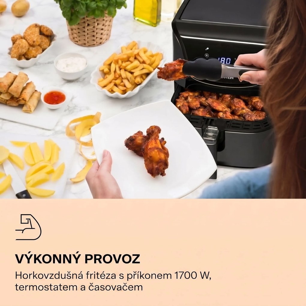 Klarstein AeroVital Deluxe, horkovzdušná fritéza, 1700 W, 5 l, nerezová
