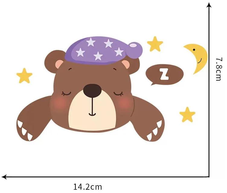 Samolepka na vypínač "Spící medvěd" 14x7 cm