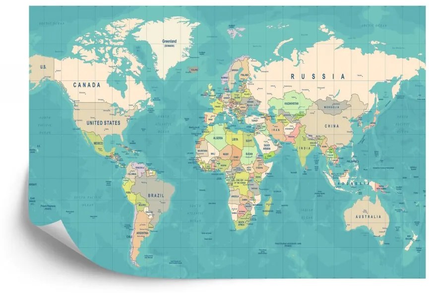 Fototapeta Mapa Světa Omyvatelný vlies 90x60