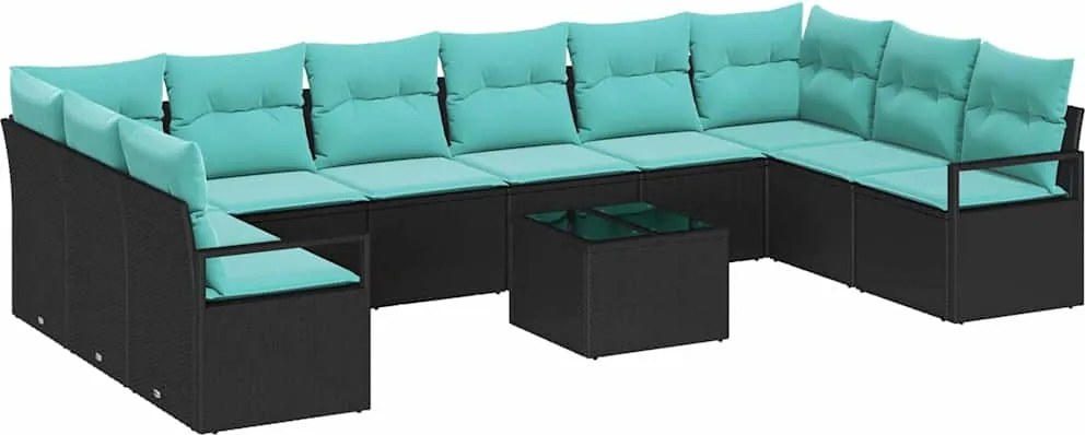 Set pohovek 11 ks Černá polyratan 3346576