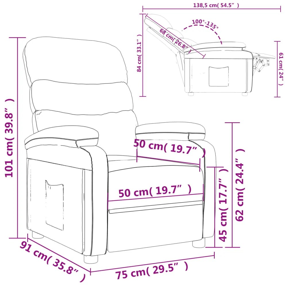 vidaXL Marketos Polohovací křeslo černé umělá kůže
