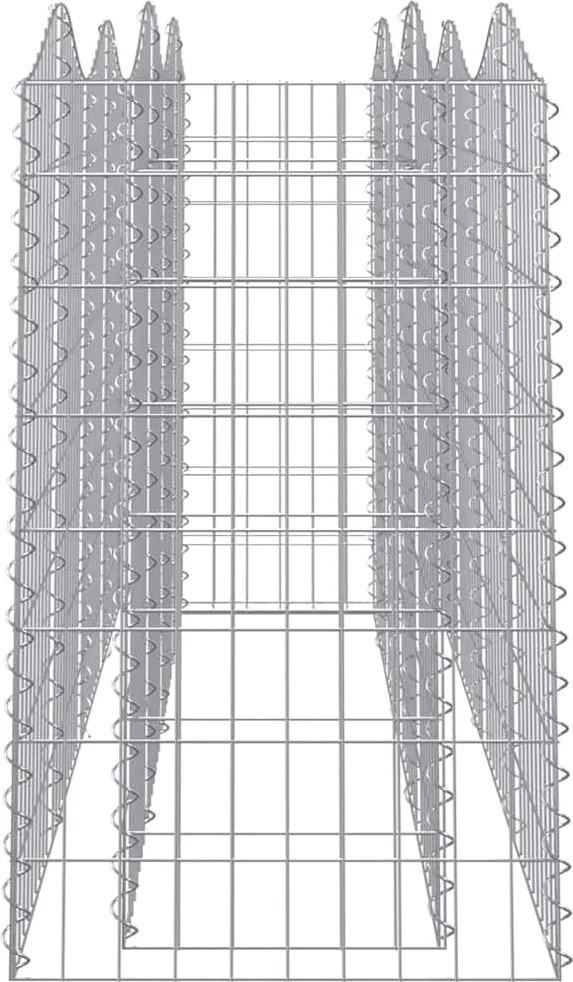 Klenutý gabion vyvýšený záhon 200x50x100 cm pozinkované železo 153546