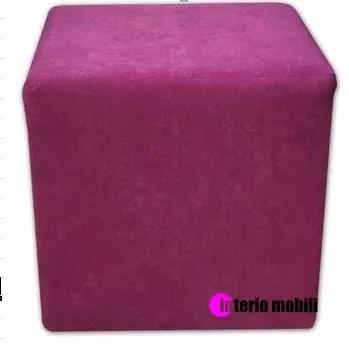 Taburet kostka Suedine fialová 77 - dva rozměry, rozměry 40x40cm