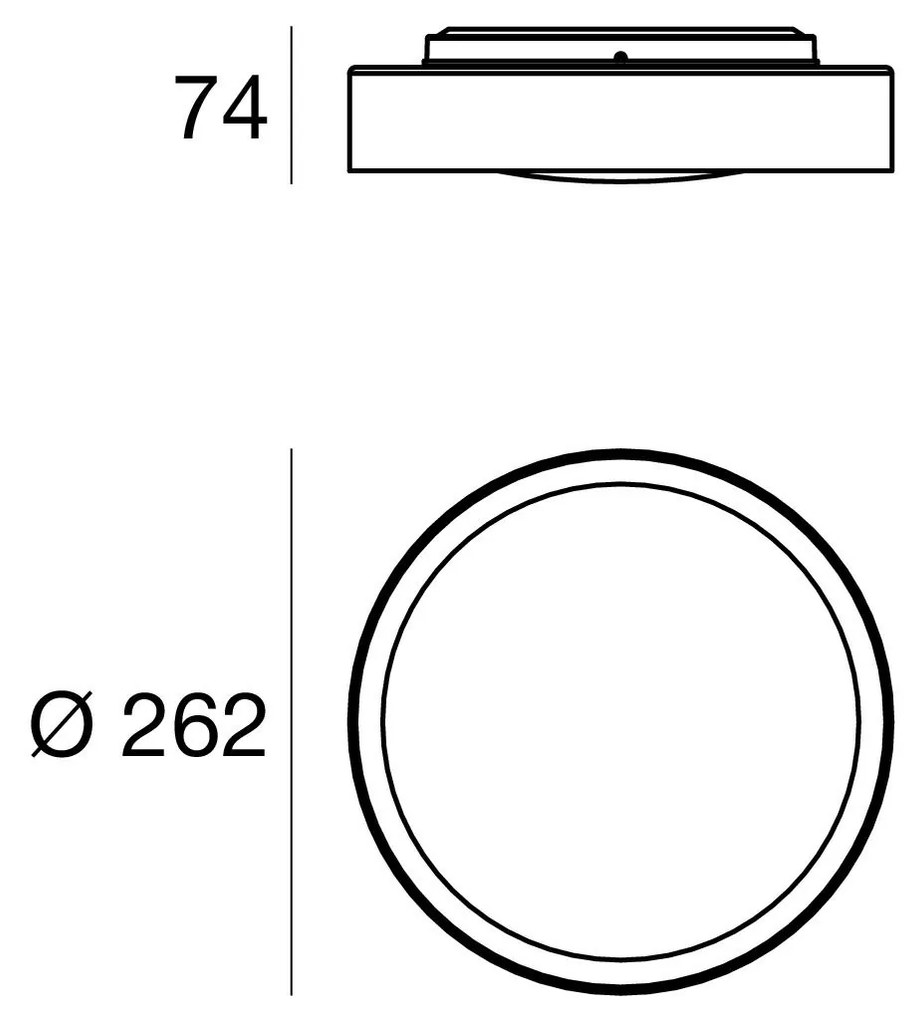 Linea Light 8285 Crew_2, stropní svítidlo s bílým límcem, 12W LED 3000K, prům. 26cm