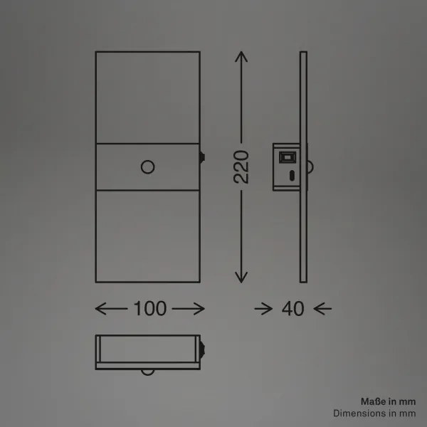 Briloner 3888012 - LED Nab nást svít se senz AURA LED/2,5W/5V 1800 mAh matný