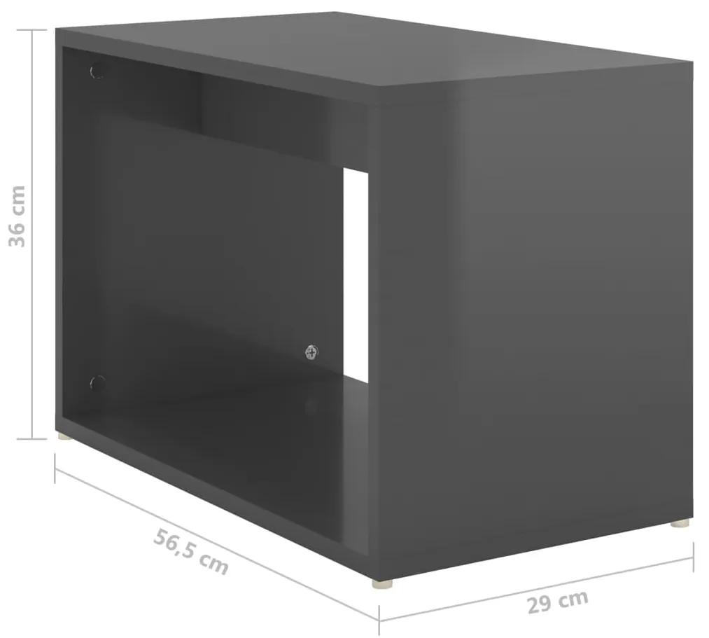 vidaXL Sada 3 konferenčních stolků šedá s vysokým leskem 60x60x30 cm