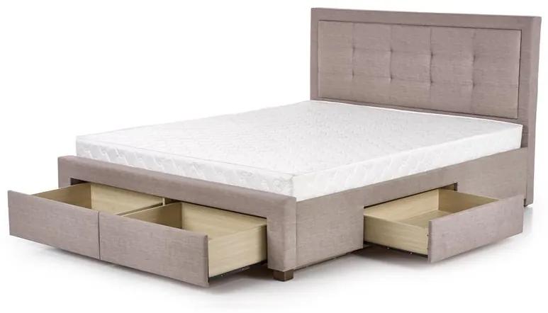Béžová čalouněná postel AROVE 160 x 200 cm