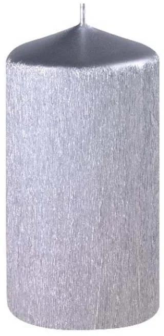 Emocio Svíčka, válec drápaný stříbrný Velikost: 50x100 mm