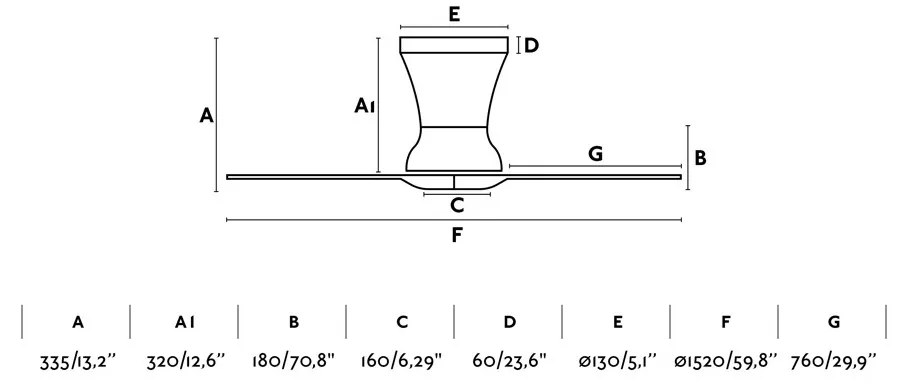 FARO LAMA 33507 56,3“ černá/ořech Reverzní stropní ventilátor