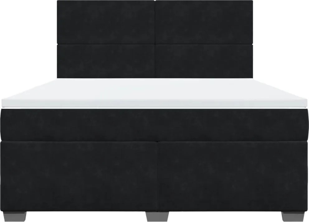 Box spring postel s matrací černá 180x200 cm samet 3293274