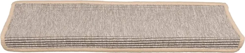 Schodové rohože 15 ks 65 x 21 x 4 cm stříbrné s obdélníkovým okrajem 326907