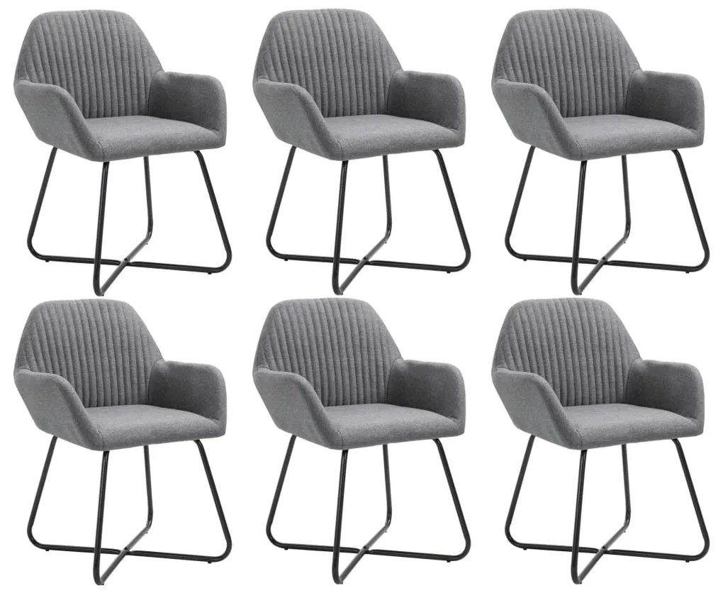 277097 vidaXL Jídelní židle 6 ks tmavě šedé textil