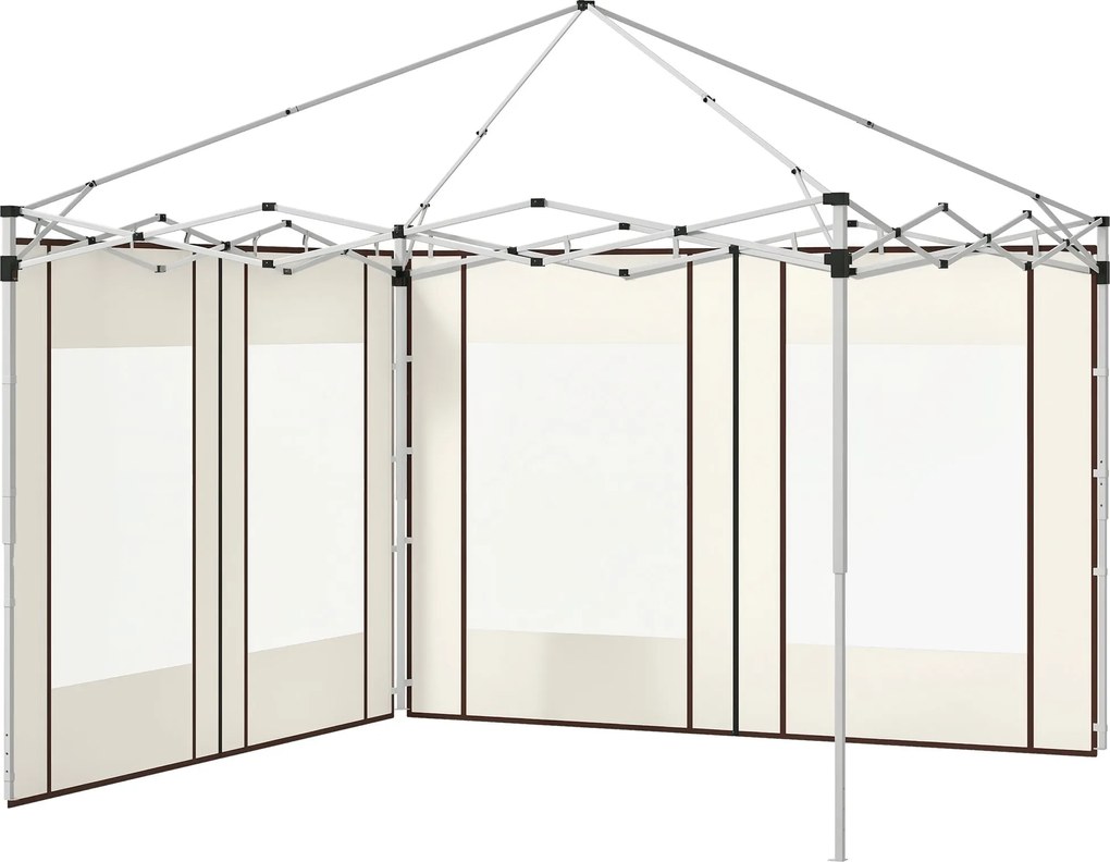 Postranní panely k altánu Outsunny s zipovými dveřmi a okny pro pop-up altán 3x3m nebo 3x6m, 2 sady náhradních postranních panelů, bílá | Aosom
