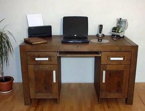 Břízový psací stůl MAURA - barva heban