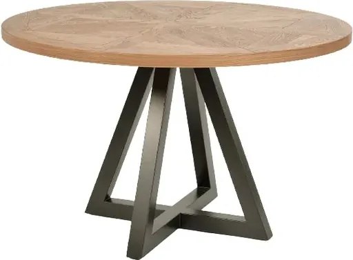 Jídelní stůl Indus 125 cm z masivu dub přírodní/grafit
