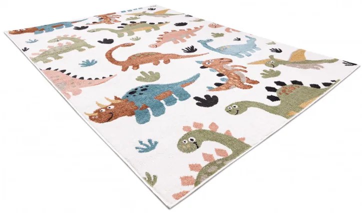 Dywany Łuszczów, Dětský kusový koberec Fun Dino cream, 80x150, vícebarevná, dětský pokoj
