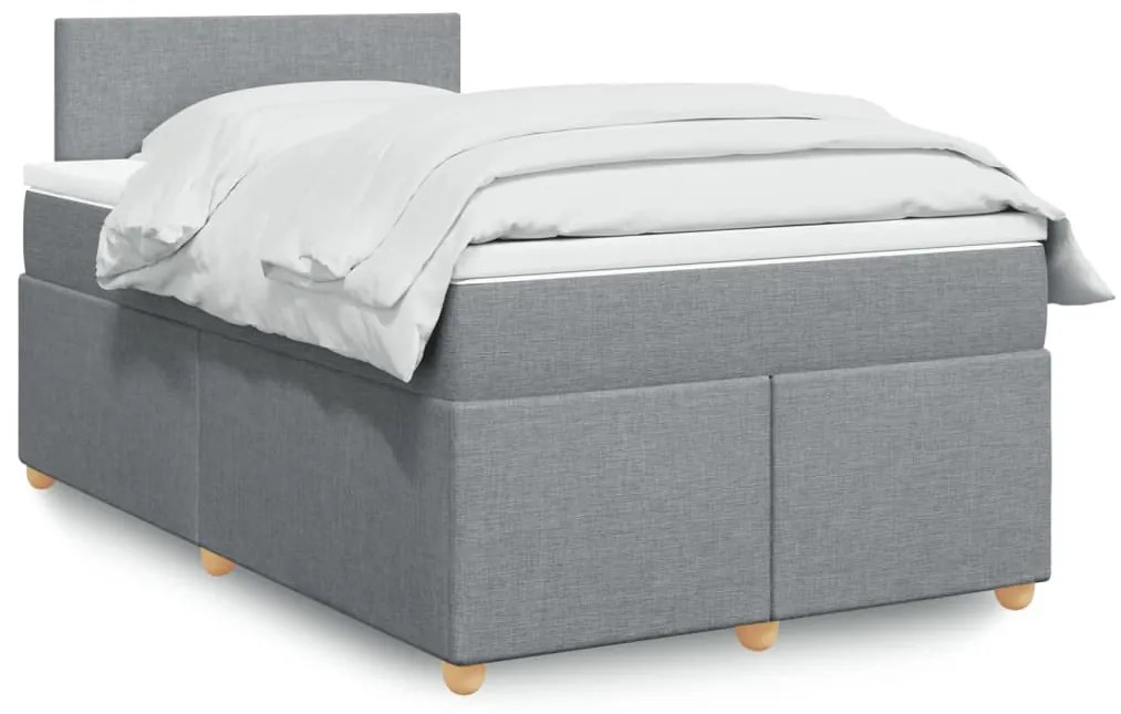 Box spring postel s matrací světle šedá 120x190 cm textil