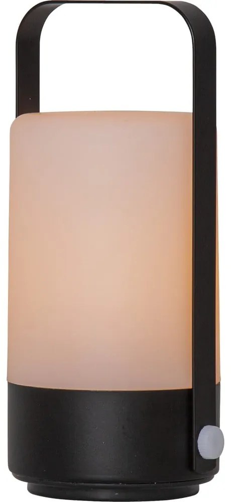 Černo-béžová LED lucerna Star Trading Flame, výška 19 cm