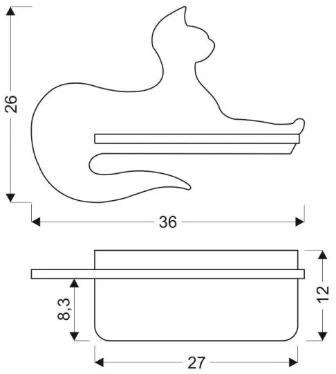 LED Dětské nástěnné svítidlo s poličkou BLACK CAT LED/5W/230V