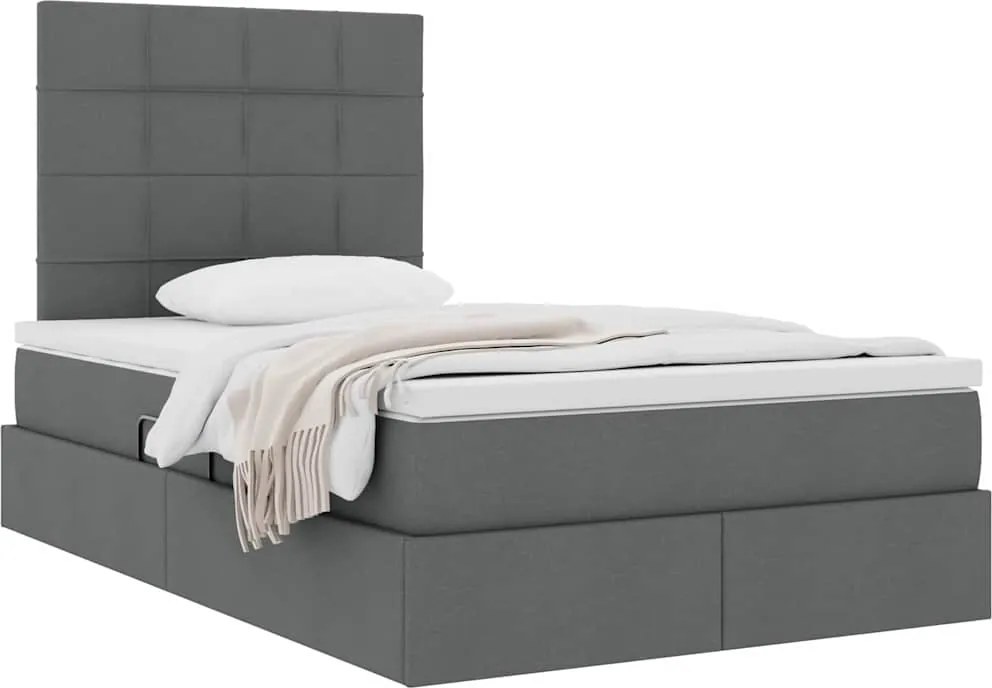 Postel s úložným prostorem a matrací Tmavě šedá 120 x 200 cm 3371773