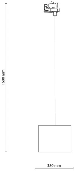 Lustr na lanku 3-fáz. lišto. systému TRACER 1xE27/15W/230V pr. 20 cm černá/šedá