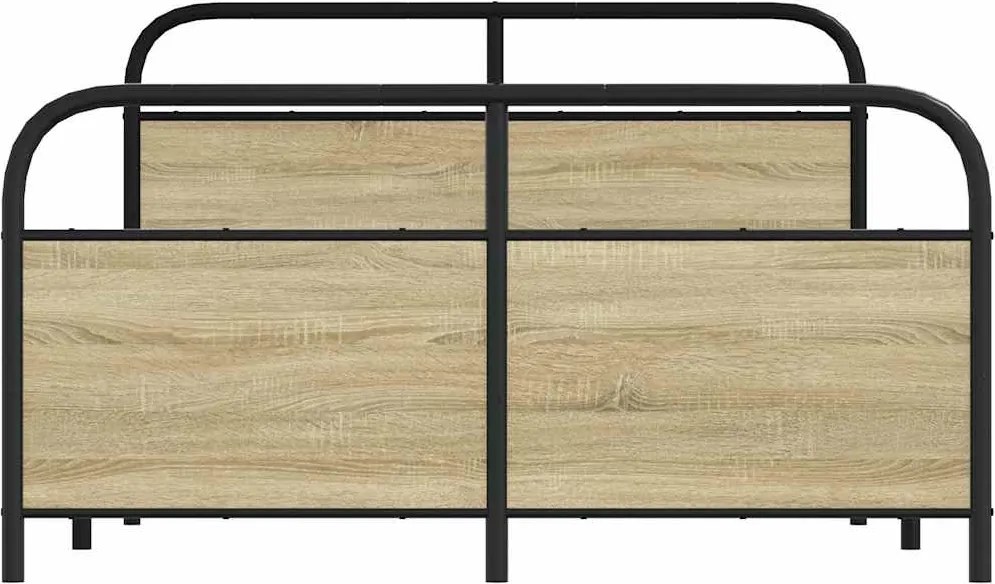 Kovový rám postele bez matrace dub sonoma 140 x 200 cm 3318649