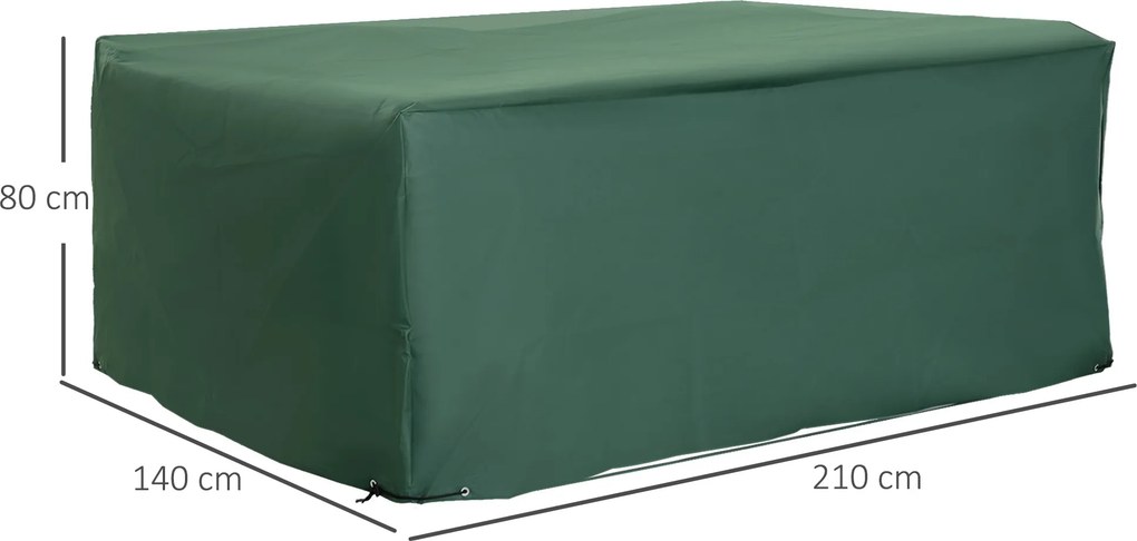 Ochranný obal na zahradní nábytek Outsunny 600D Oxford Zelený 210 x 140 x 80 cm