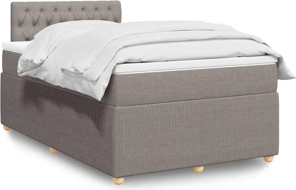 Box spring postel s matrací taupe 120x190 cm textil 3289706
