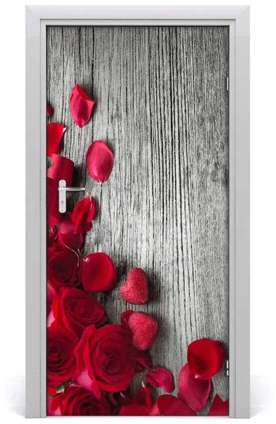 Fototapeta na dveře samolepící červená růže 85x205 cm