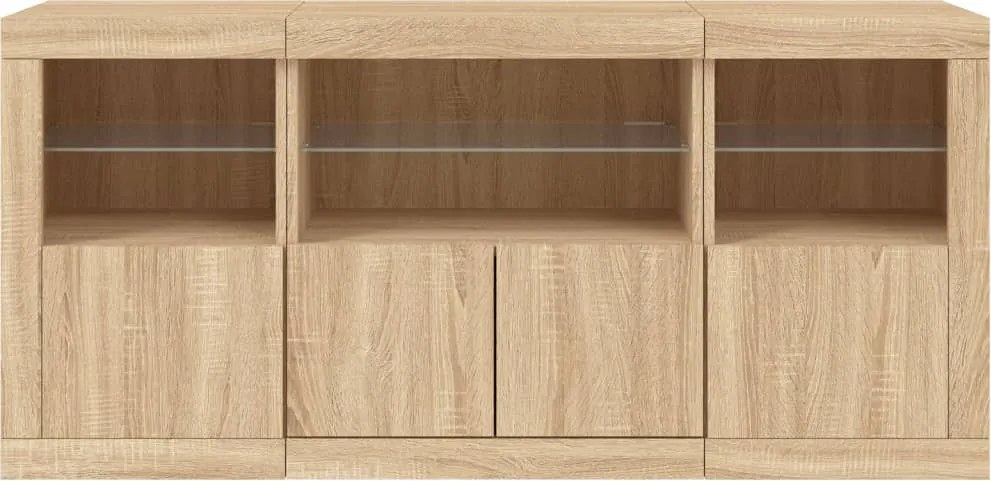 Příborník s LED osvětlením dub sonoma 142,5 x 37 x 67 cm 3209067