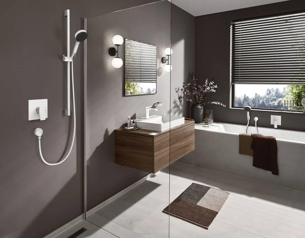 Hansgrohe Vivenis, vanová baterie pod omítku, 2 výstupy, bílá matná, 75415700