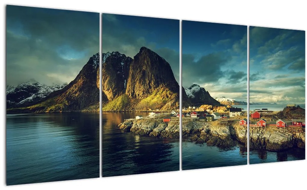Obraz rybářské vesnice v Norsku (160x80 cm), 40 dalších rozměrů